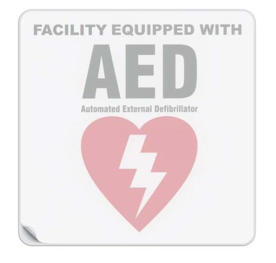Defibrillator AED Facility Sticker