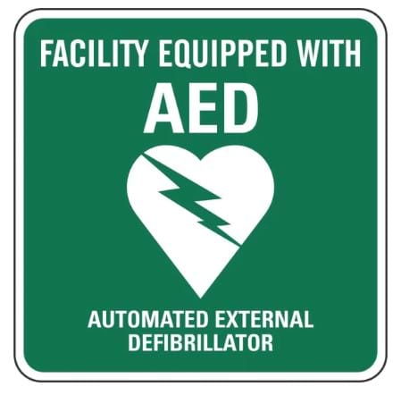 Defibrillator AED Facility Sticker